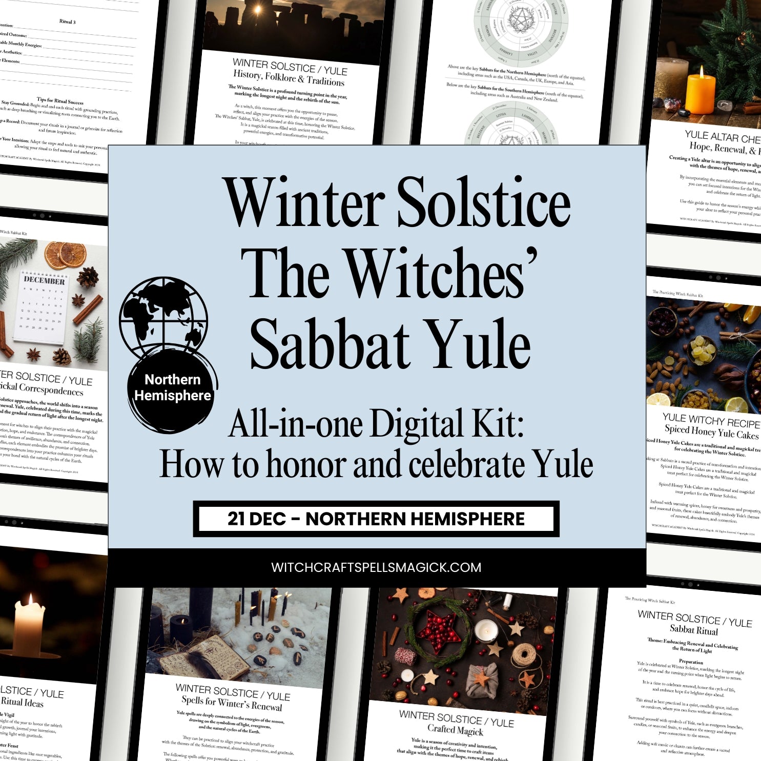 Winter Solstice / Yule Digital Kit – Witch's Sabbat Bundle for Spells ...
